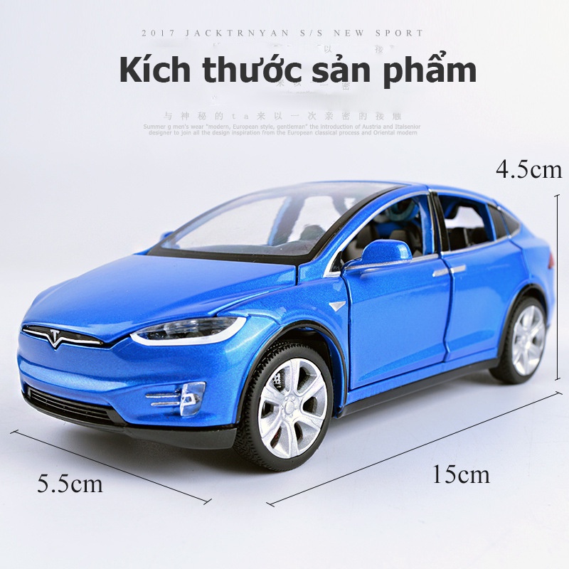 Mô hình xe Tesla Model X KAVY bằng hợp kim có nhạc đèn mở được tất cả ...