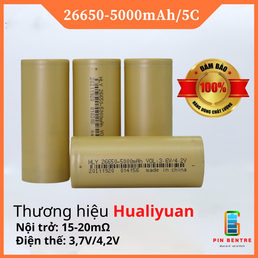 Cell Pin 26650 HLY 5000mAh xả 5C[PBT] | Shopee Việt Nam