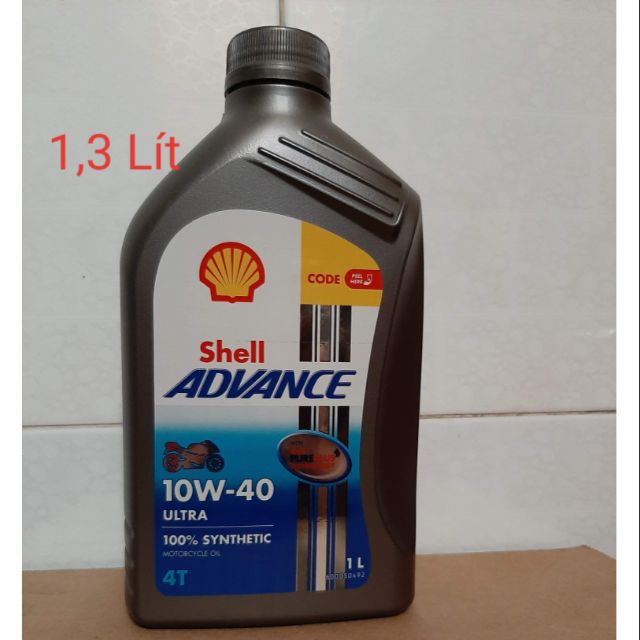 1,3 Lít Shell Advance Ultra 10W40 nhớt xe số 100% tổng hợp | Shopee ...