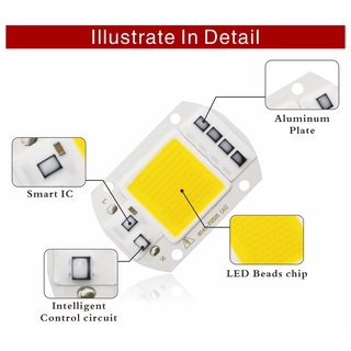 Chip Đèn LED COB 10W 20W 30W 50W 110V 220V Thông Minh Ánh Sáng Cao | Shopee Việt Nam