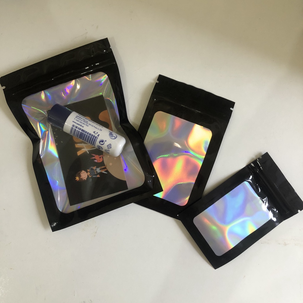 100 Túi zip HOLOGRAM 6 MÀU, chất túi Bóng, có 3 size từ nhỏ đến lớn ...