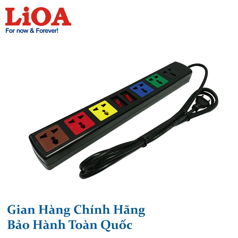 Ổ cắm điện LiOA 6 ổ cắm 2 công tắc (6D32N 6D52N 6D33N 6D32WN 6D52WN 6D33WN) | Shopee Việt Nam