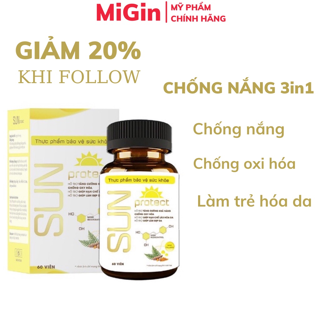Viên uống chống nắng sun protect chống lão hóa bảo vệ toàn diện của ...