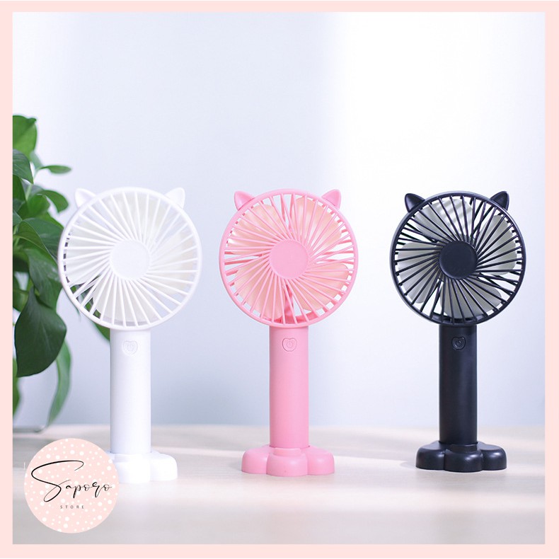 Quạt tích điện mini cầm tay kiểu dáng tai thỏ | Shopee Việt Nam