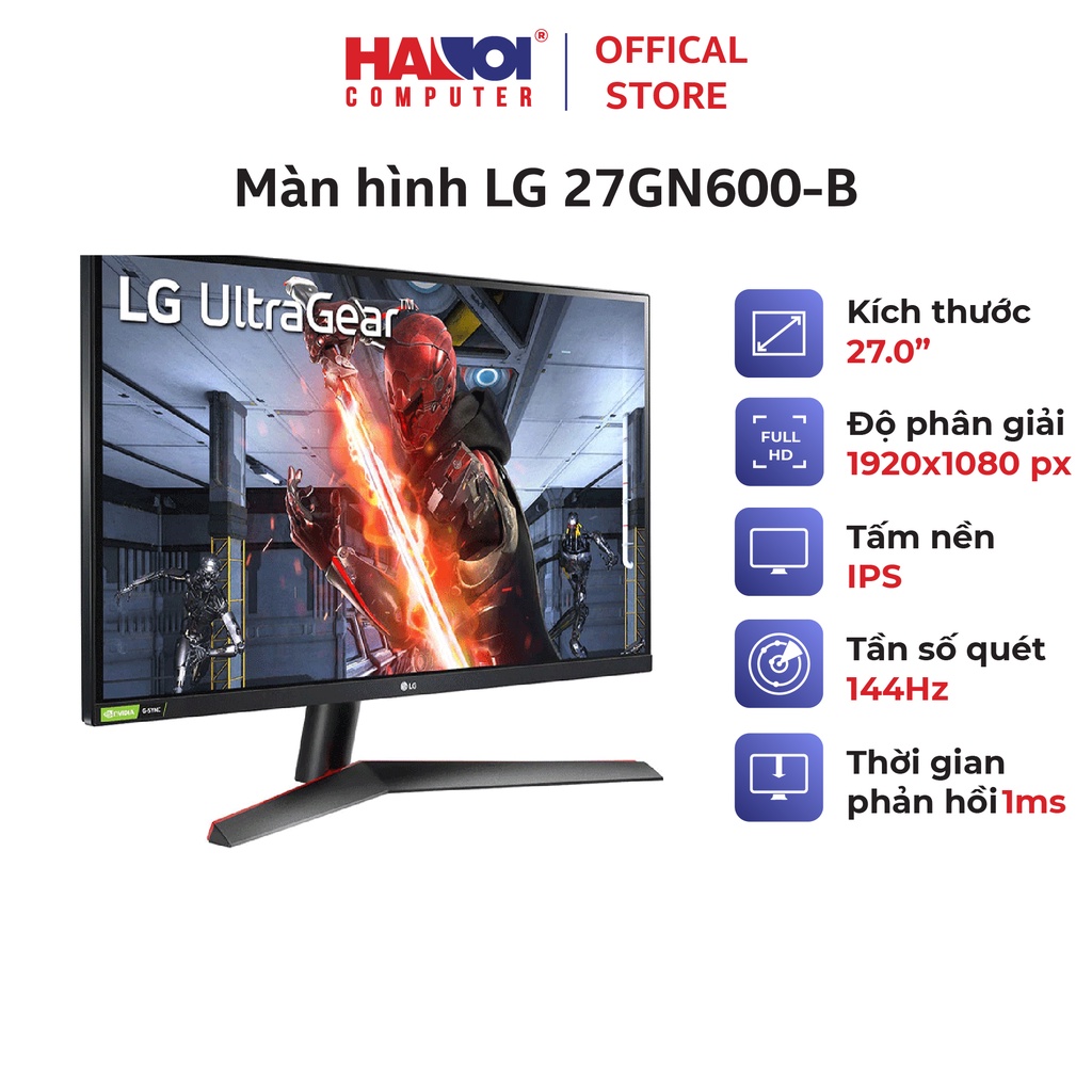 Màn hình LG 27GN600-B (27inch/FHD/IPS/144Hz/1ms/350nits/HDMI+DP+Audio ...