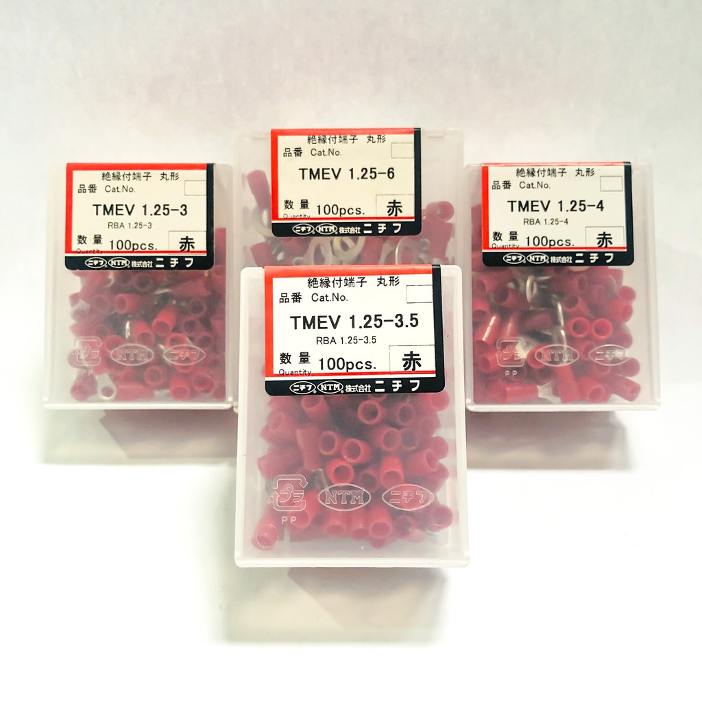 Đầu Cosse tròn Nichifu bọc nhựa cách điện TMEV 1.25 - Hộp 100 cái | Shopee Việt Nam