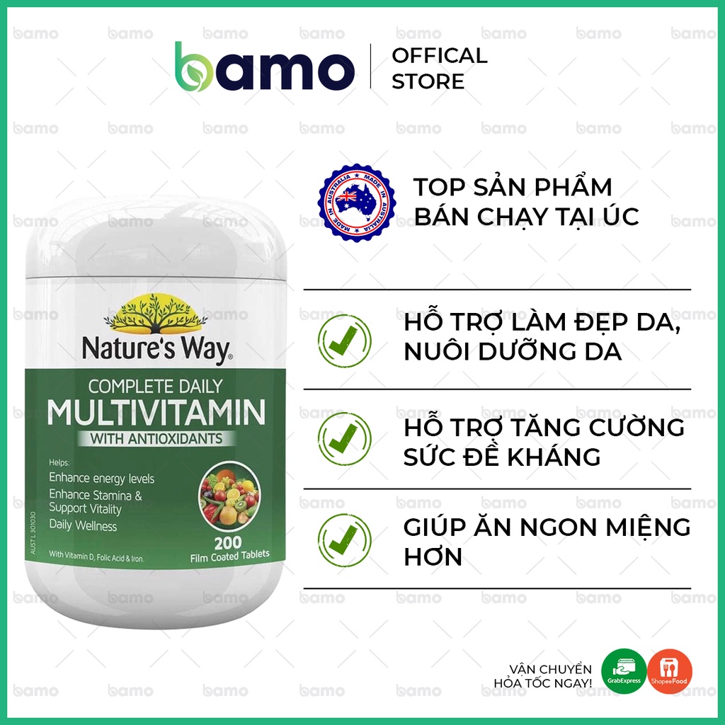 Vitamin Tổng Hợp Nature’s Way Complete Daily Multivitamin Úc - 200 Viên ...
