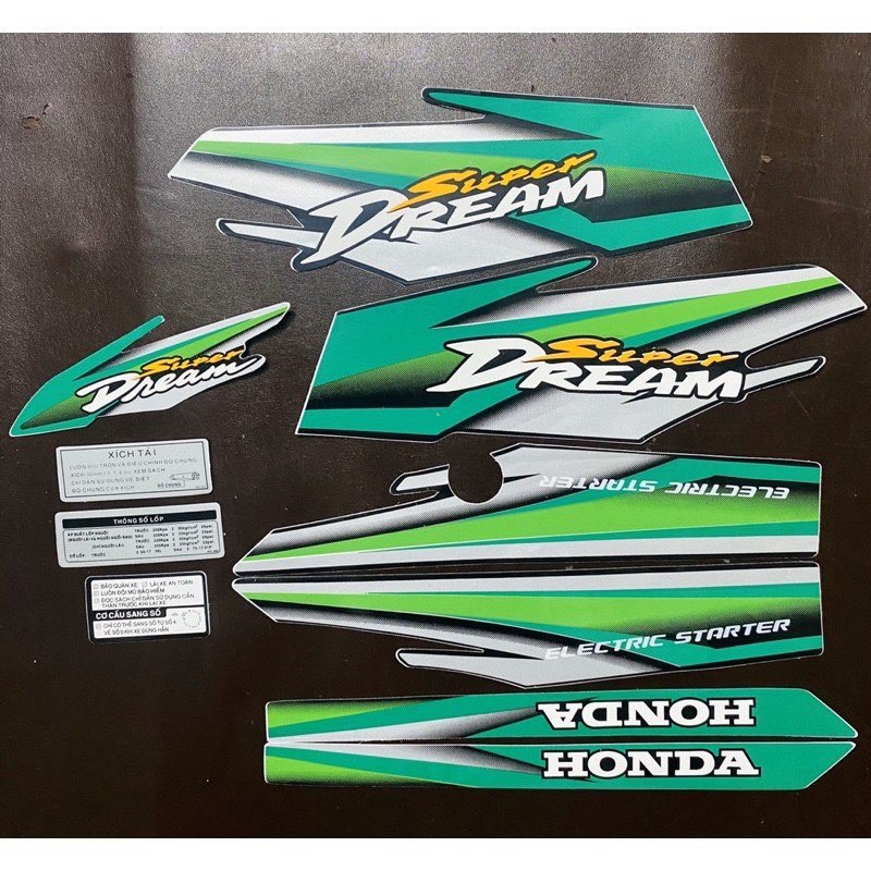 TRỌN BỘ TEM XE SUPER DREAM 2000 ( 3 MÀU ) | Shopee Việt Nam