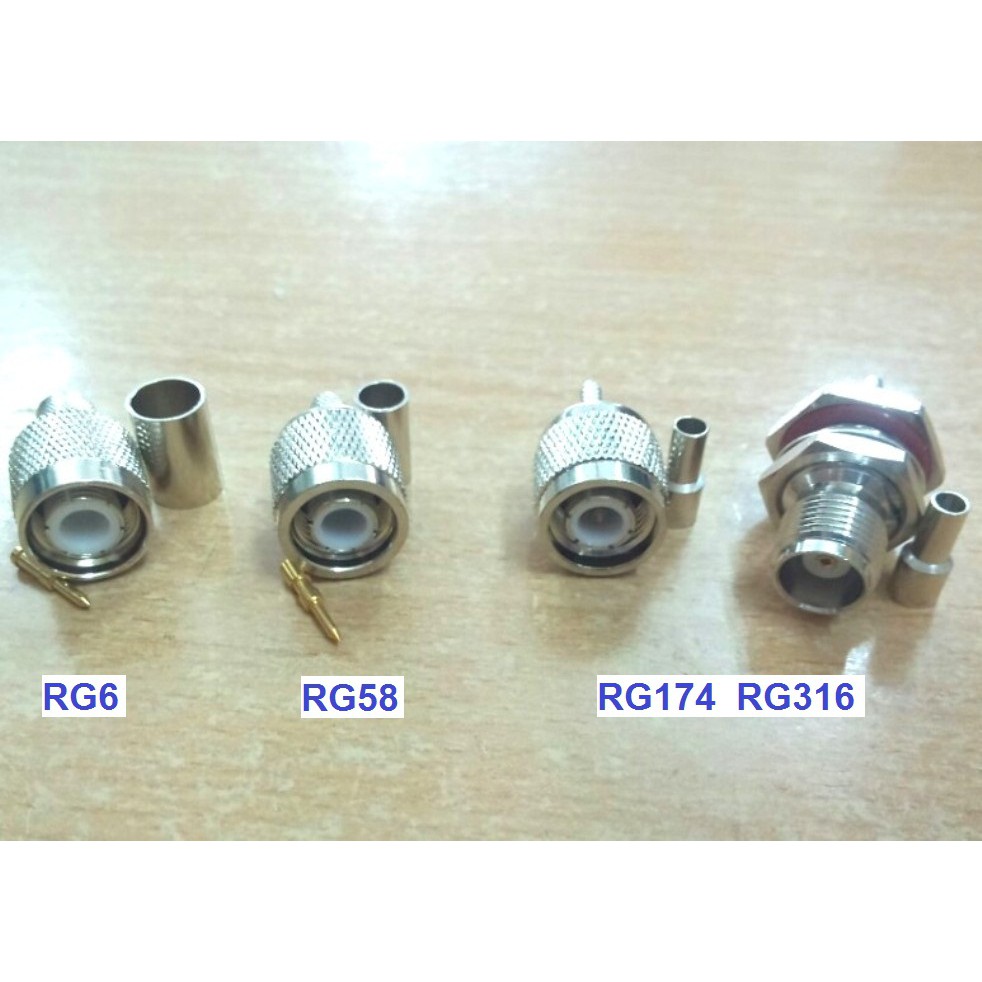 Jack TNC RP-TNC cao tần dùng cho cáp RG174 RG316 RG58 RG142 RG59 RG6 | Shopee Việt Nam