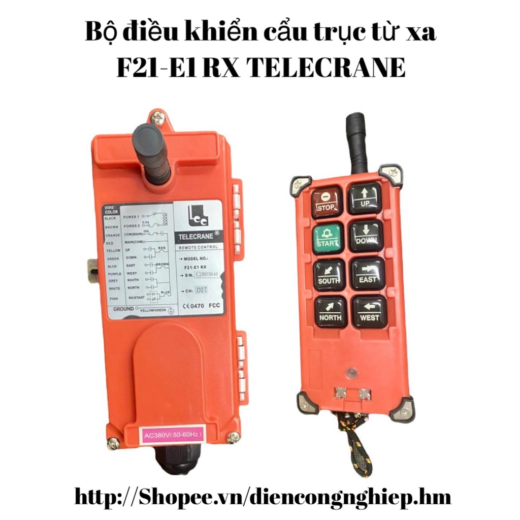 Điều khiển cầu trục từ xa TELECRANE F21-E1 RX điện áp 380V - Hàng Chính Hãng, Bộ cẩu trục (1 thu ...