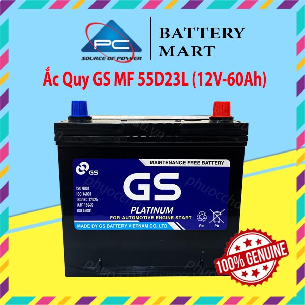 Bình Ắc Quy 12V-60Ah, Ắc Quy Ô Tô GS MF 55D23L/R | Shopee Việt Nam