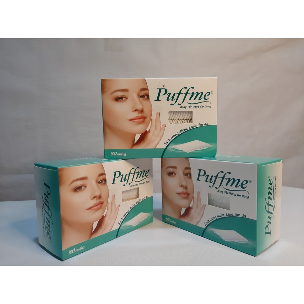 ComBo 3 Hộp Bông Tẩy Trang Puffme Đa Dụng 80 Miếng/Hộp | Shopee Việt Nam