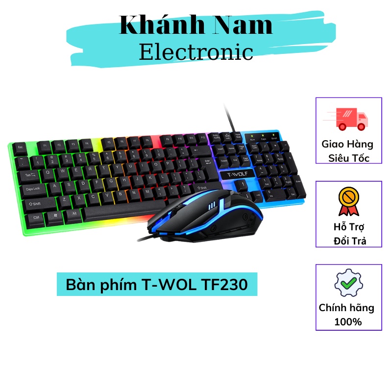 Bàn phím Gaming Led giả cơ T-WOLF TF230, nhiều chế độ dùng cho máy tính ...