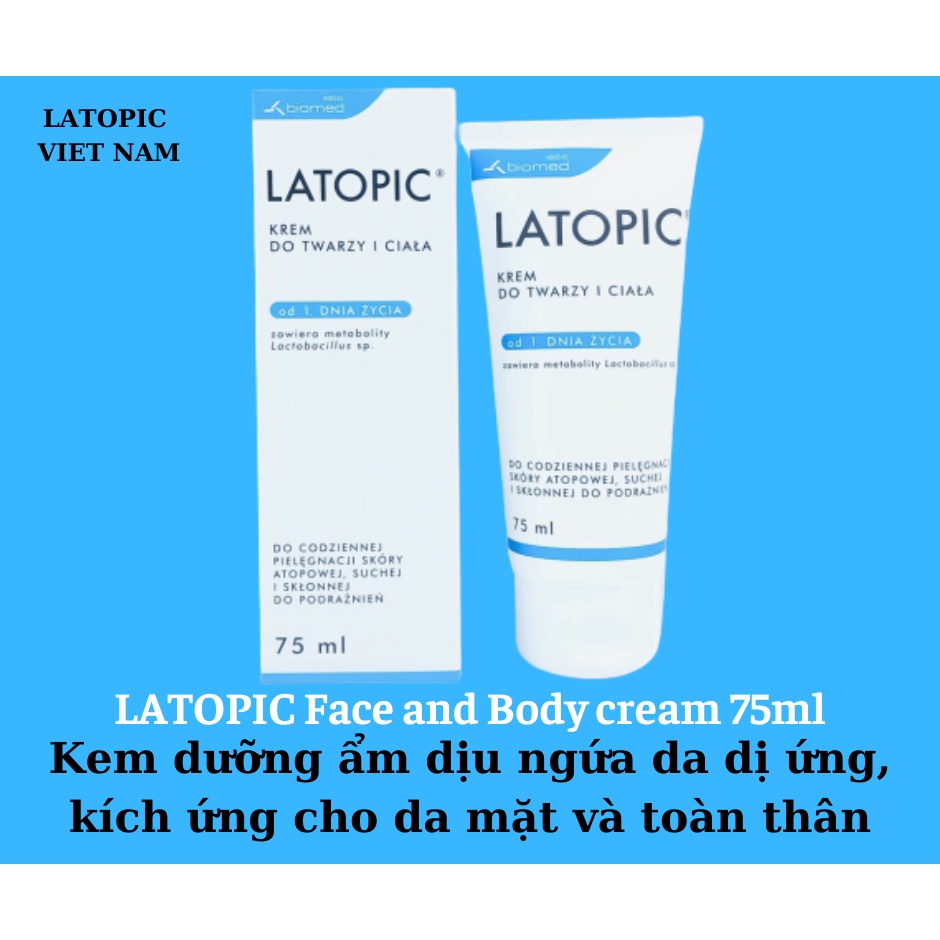 LATOPIC Face and Body Cream 75 mL- Kem dưỡng ẩm dịu ngứa da dị ứng/kích ...