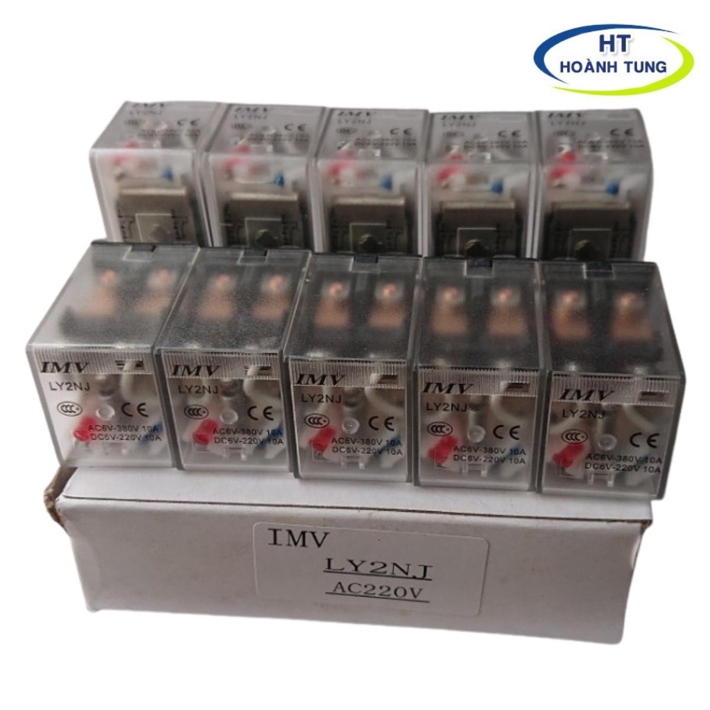 Relay trung gian tốt LY2N-J (IMV) rơ le kiếng 8 chân dẹp lớn điện áp 12VDC, 24VDC, 220VAC chất ...