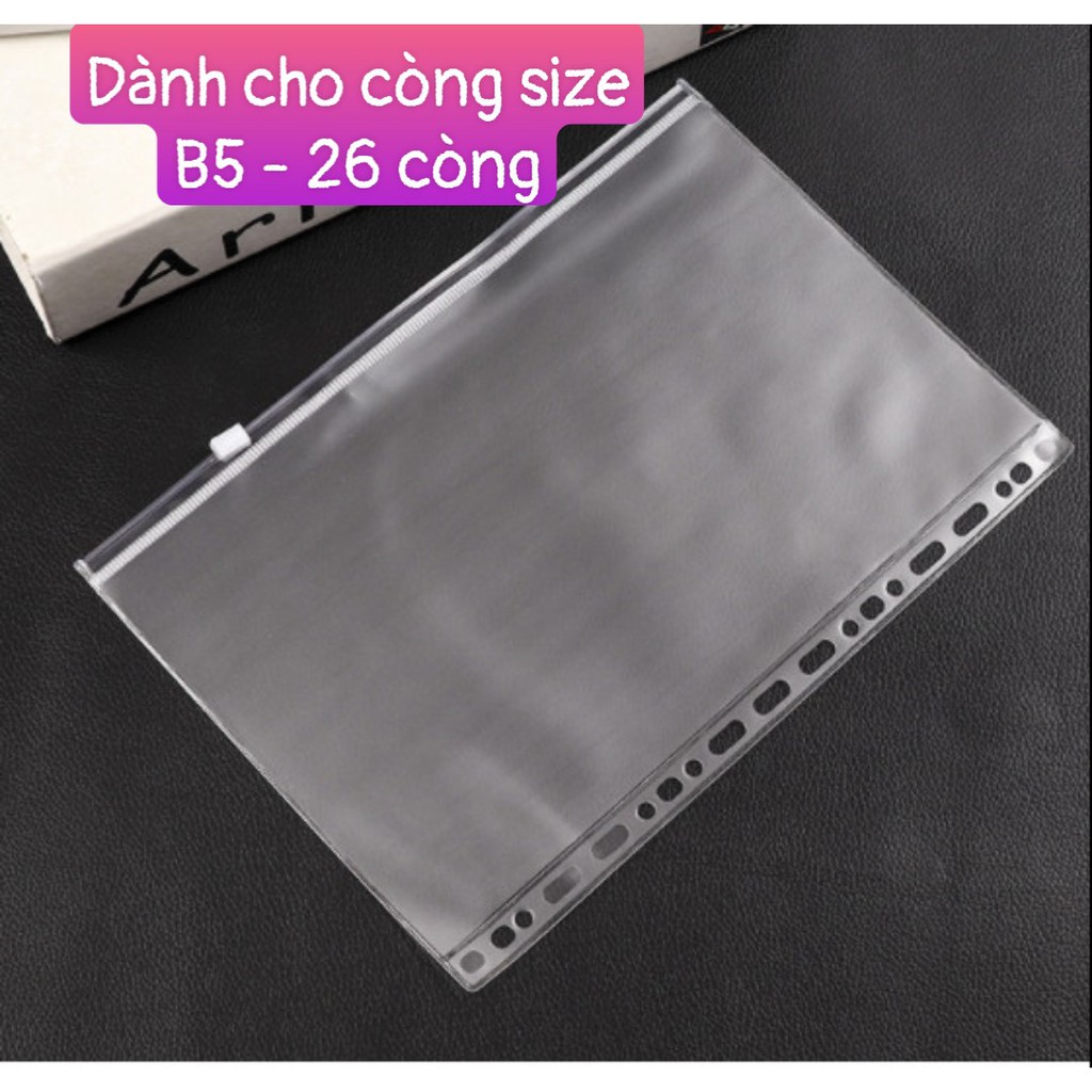 TÚI ZIP TRONG SUỐT CÁC SIZE A6/A5/B5/A4 dành cho bìa còng | Shopee Việt Nam