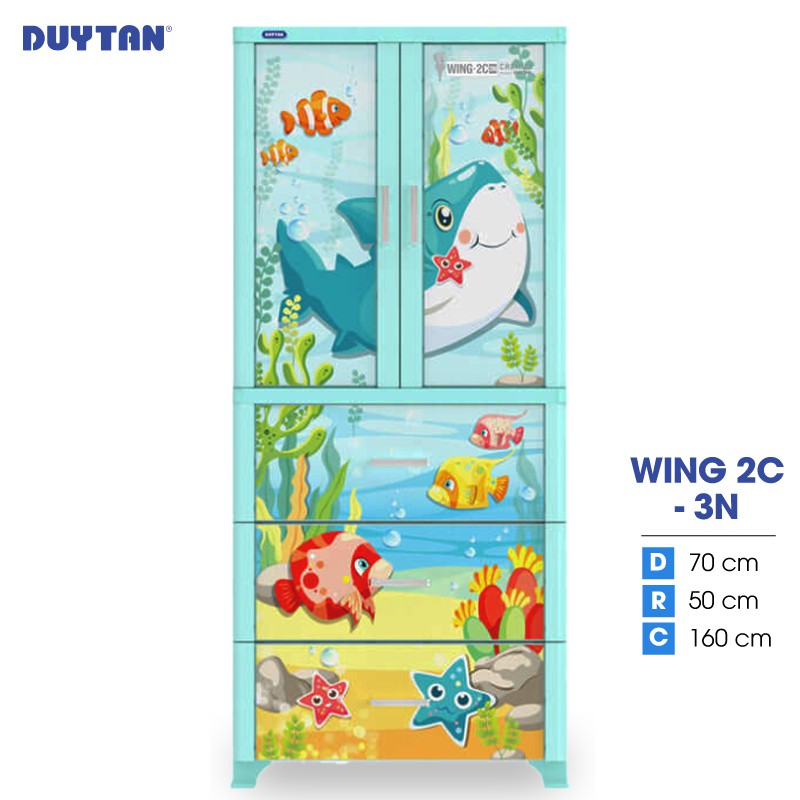 Tủ nhựa DUY TÂN Wing 2C-3N 2 cửa 3 ngăn (70 x 50 x 160 cm) - 05639 ...
