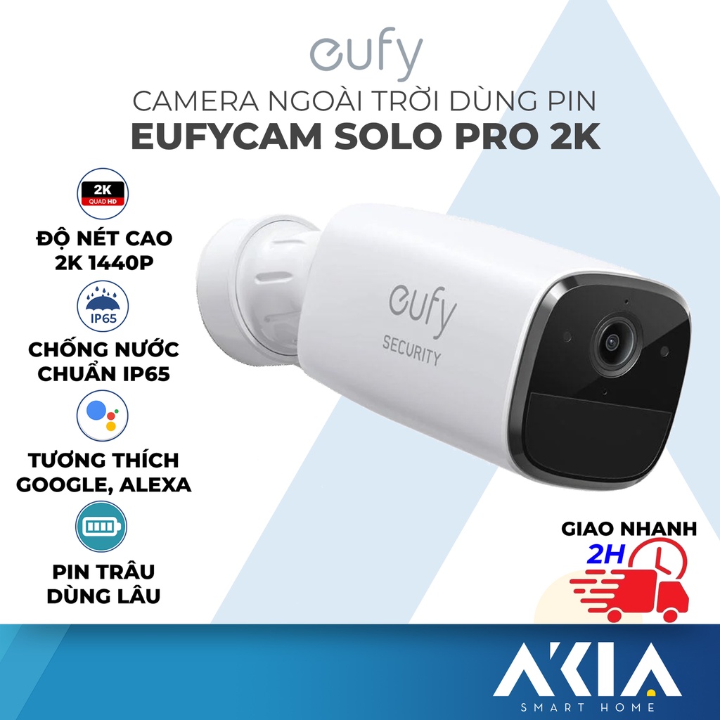 Camera ngoài trời dùng pin Eufy Cam Solo Pro E40, Độ nét cao 2K, Chống ...
