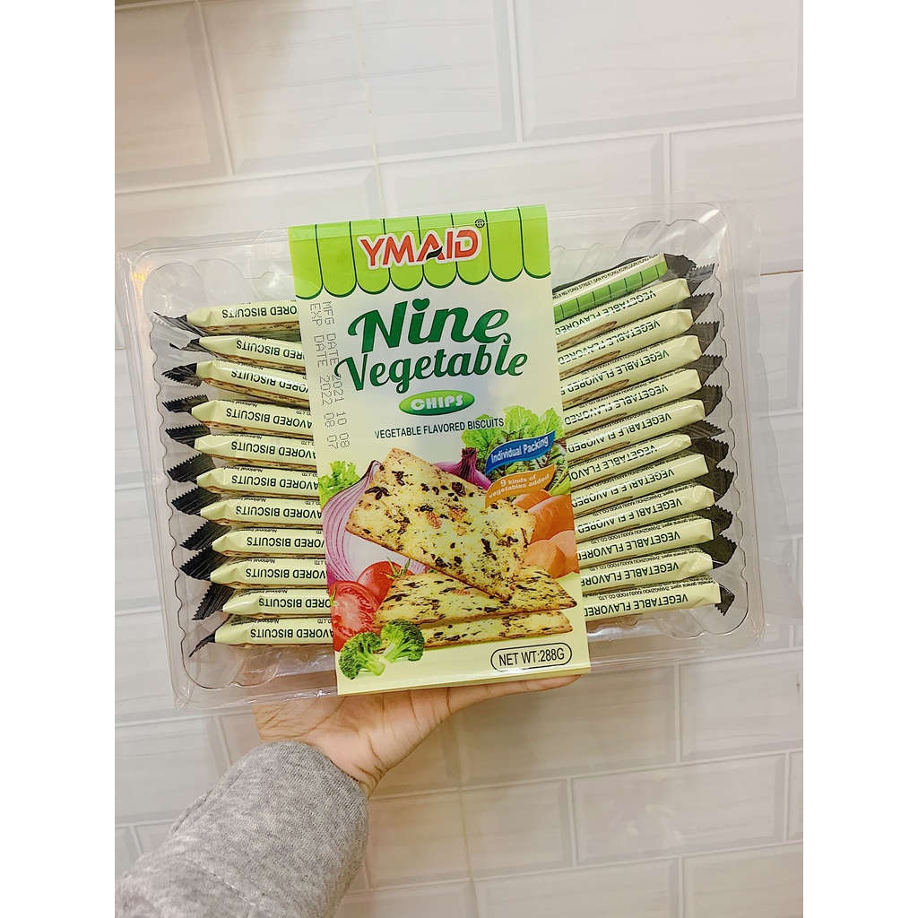 (2/2025) BÁNH QUY GIÒN VỊ RAU CỦ/PHÔ MAI/PIZZA NINE YMAID 288G | Shopee Việt Nam