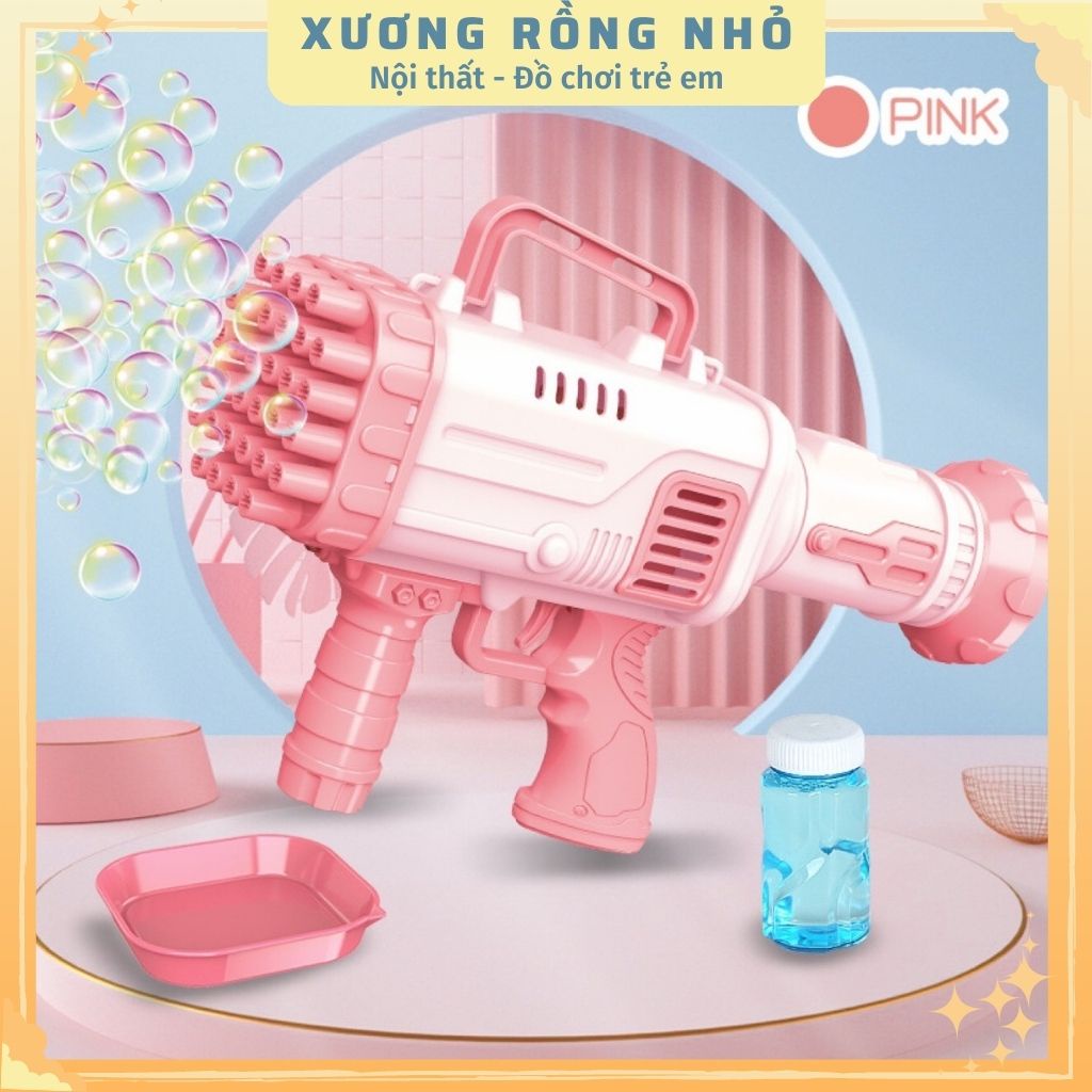Máy bắn bong bóng xà phòng 32 nòng, máy thổi bong bóng cho bé tặng kèm ...