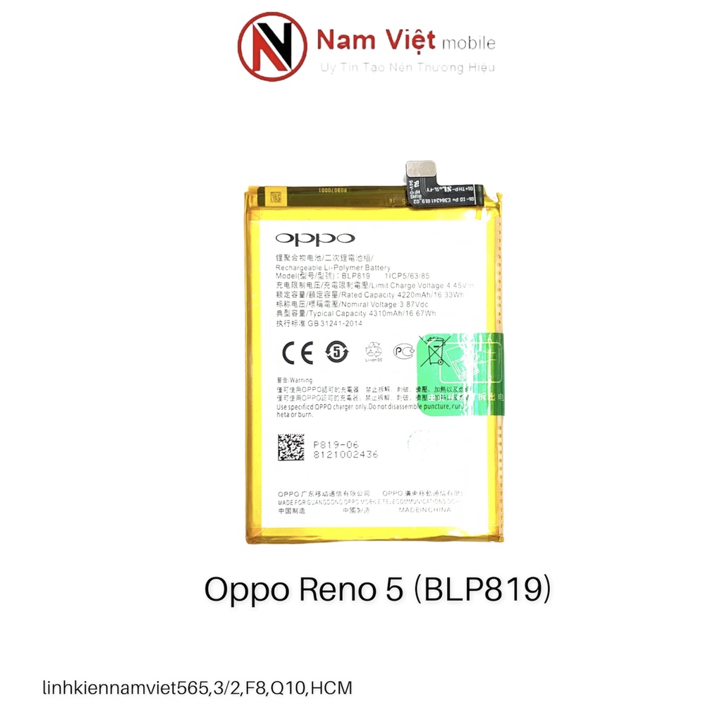 Pin Oppo Reno 5 - 4310mAh (BLP819) - Bảo hành 3 tháng | Shopee Việt Nam