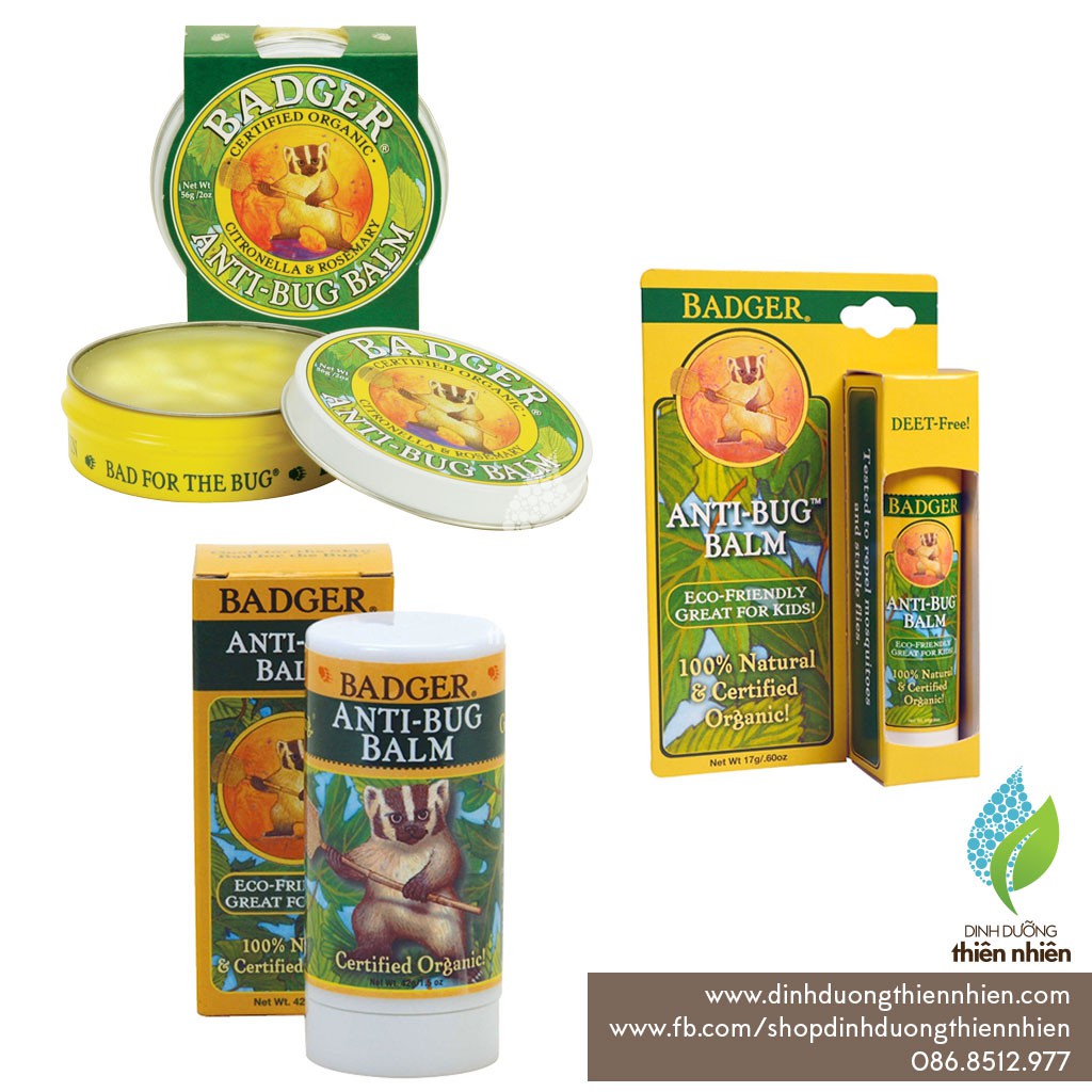 Sáp Bôi Hữu Cơ Chống Muỗi & Côn Trùng Đốt Badger Anti Bug, Anti Bugs ...