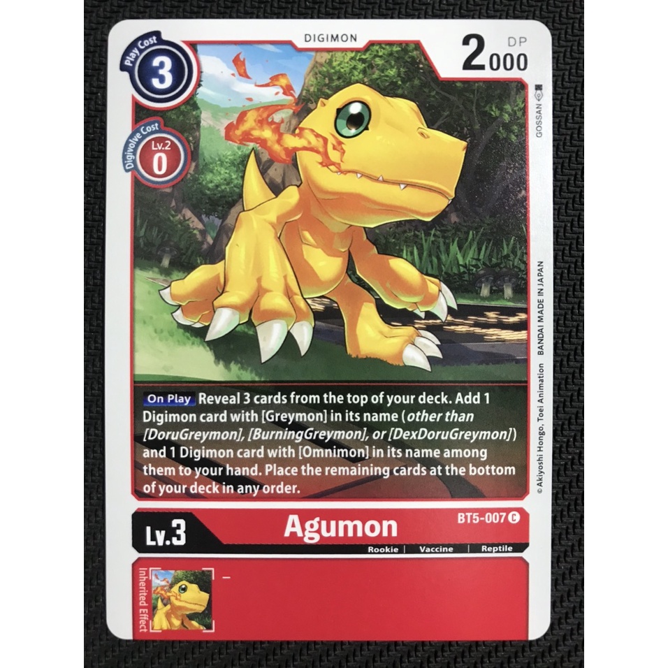 Thẻ bài Digimon BT5-007 - Agumon - Digimon - Common | Shopee Việt Nam