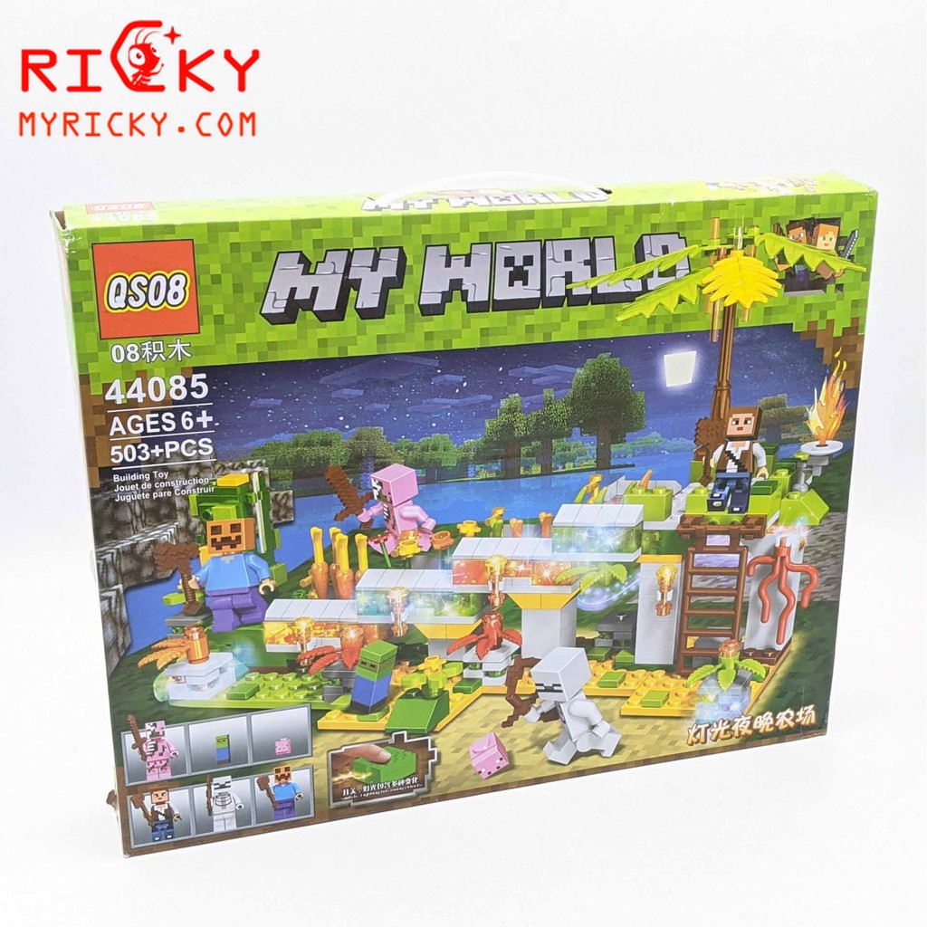Bộ LEGO Minecraft Có Đèn 503 miếng -Trận chiến với bộ xương - Lắp ráp ...