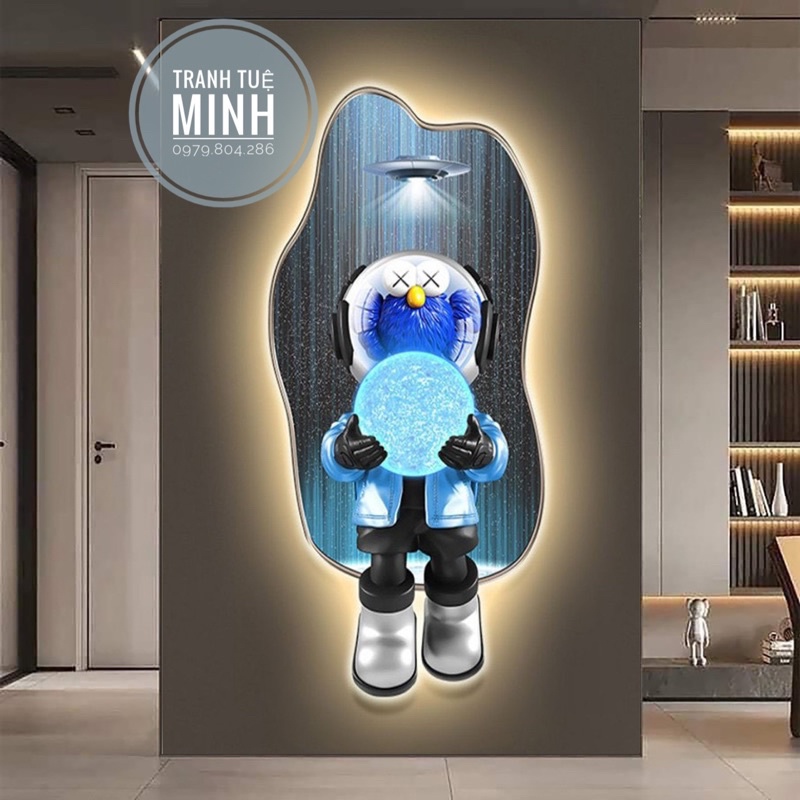[FREE SHIP] Kt 40 X 60 Cm. Tranh Tráng Gương Chú Gấu Kaws Toy Treo ...