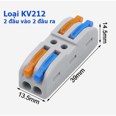 Cút nối dây điện nhanh Kẹp giắc KV212 KV214 KV111 2 đầu vào và 2/4/6 đầu ra có phân biệt màu ...