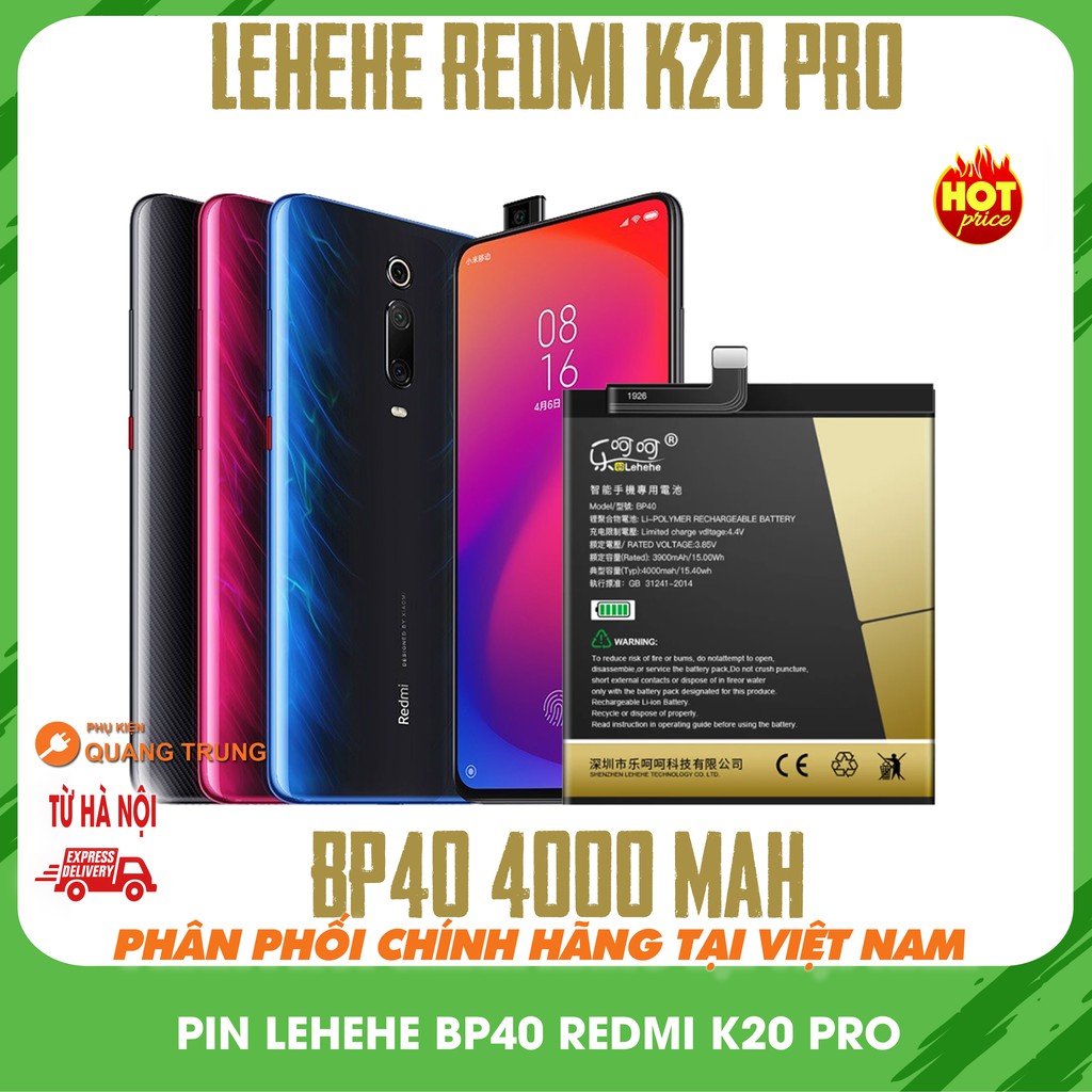 Pin xiaomi redmi K20 và K20 pro, K30, K30pro, Mi9T, Mi9Tpro chính hãng Lehehe,tặng kèm tô vít ...