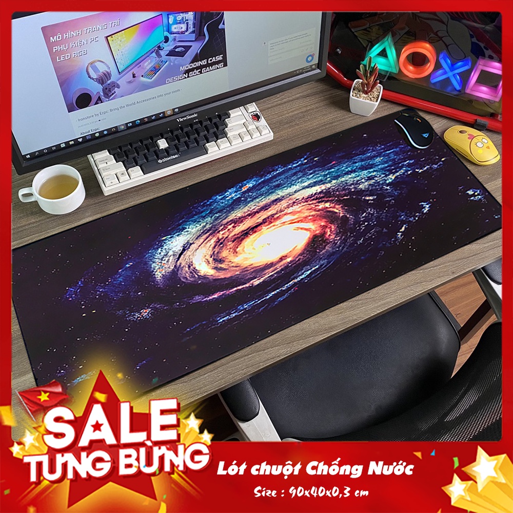 Lót chuột, Pad chuột, Bàn Di chuột Mẫu Galaxy Chống Nước Over Size 90x40x0.3 cm Siêu Đẹp ...