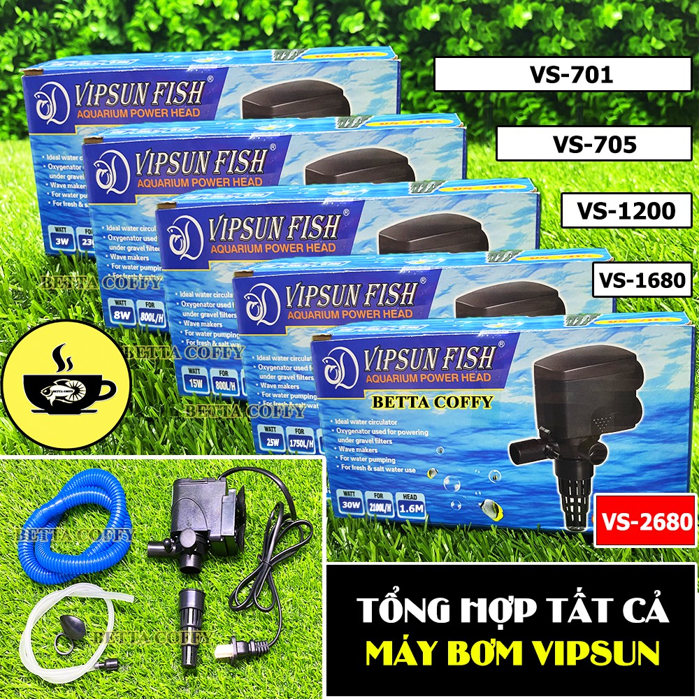 Đầu Máy Bơm nước chìm hồ cá 3w 5w 10w 16w 25w Vipsun VS 701 705 1680 2680 1200 - Bơm nước mini ...