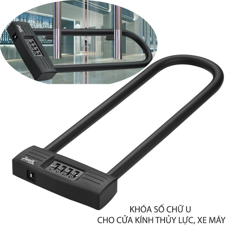 Khóa số chữ U móc dài chống trộm JS285 cho cửa kính, xe máy – loại 4 số ...