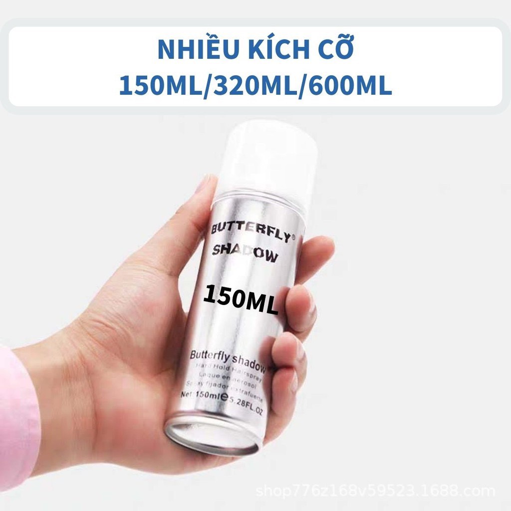 Gôm xịt tóc Butterfly Shadow 150ml 320ml 600ml - Gôm xịt tóc nam nữ, Gôm bạc giữ nếp. Keo xịt ...