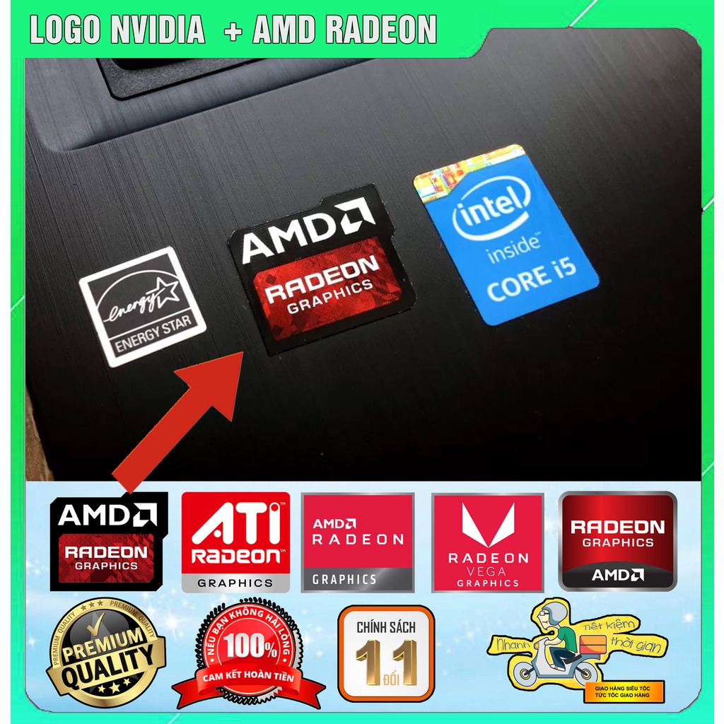 (STICKER) 10 TEM LOGO VGA RỜI CARD ĐỒ HỌA GPU NVIDIA (GRAPHIC CARDS ...