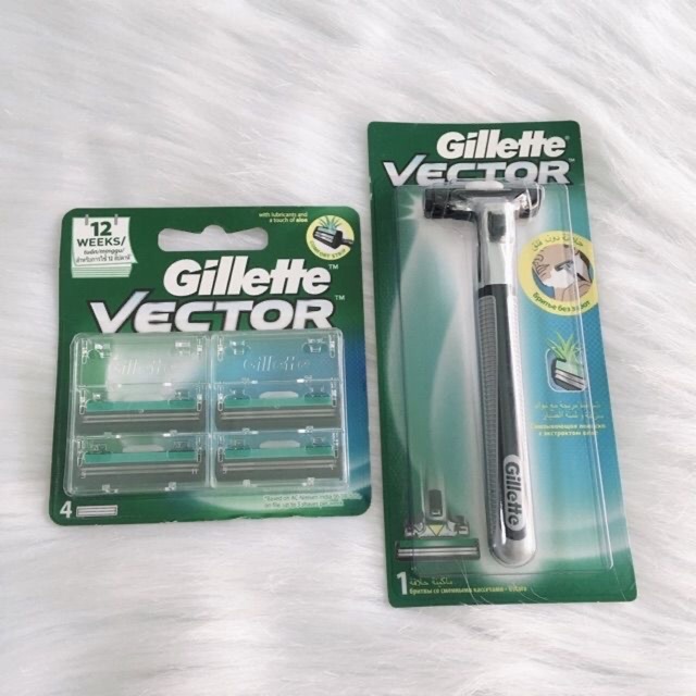 Dao cạo râu Gillette Vector Plus Razor 1Up vỉ 4 lưỡi | Shopee Việt Nam