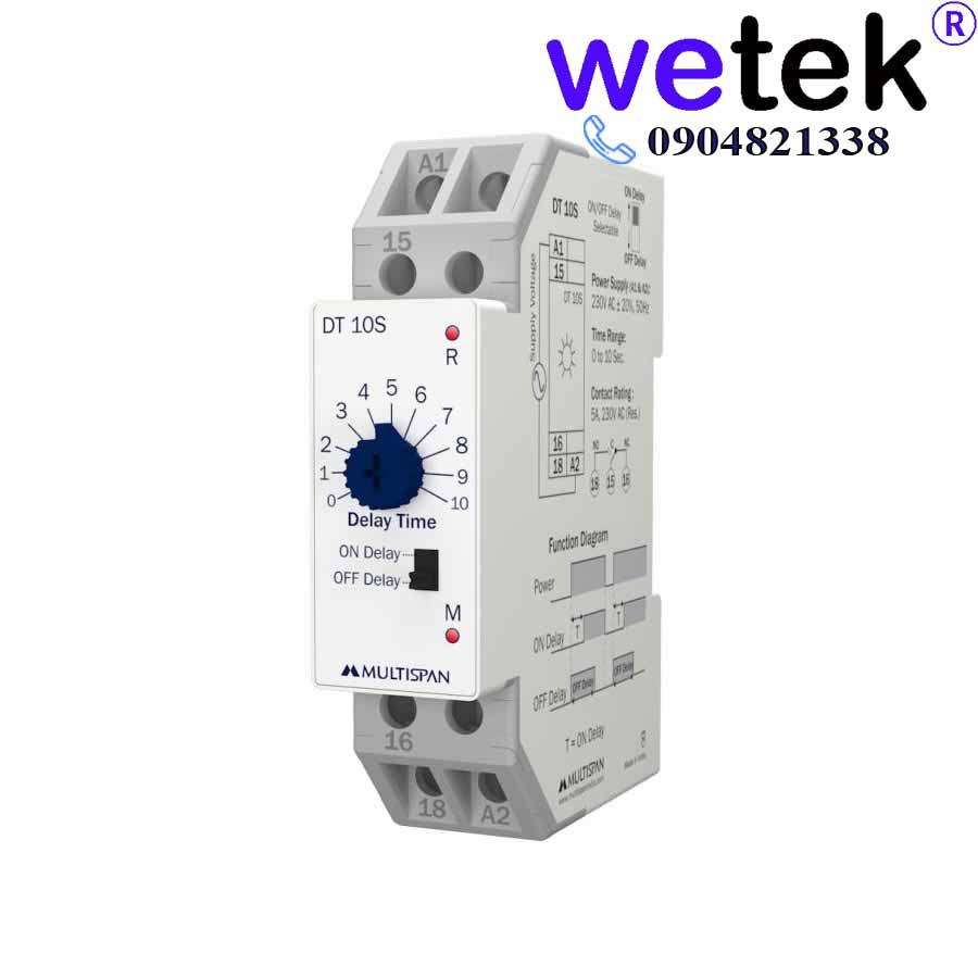Rơ le thời gian Multispan Ấn Độ DT-10S DT-30S DT-60S DT-30M Timer đóng trễ mở trễ rẻ tốt 10s 30s ...