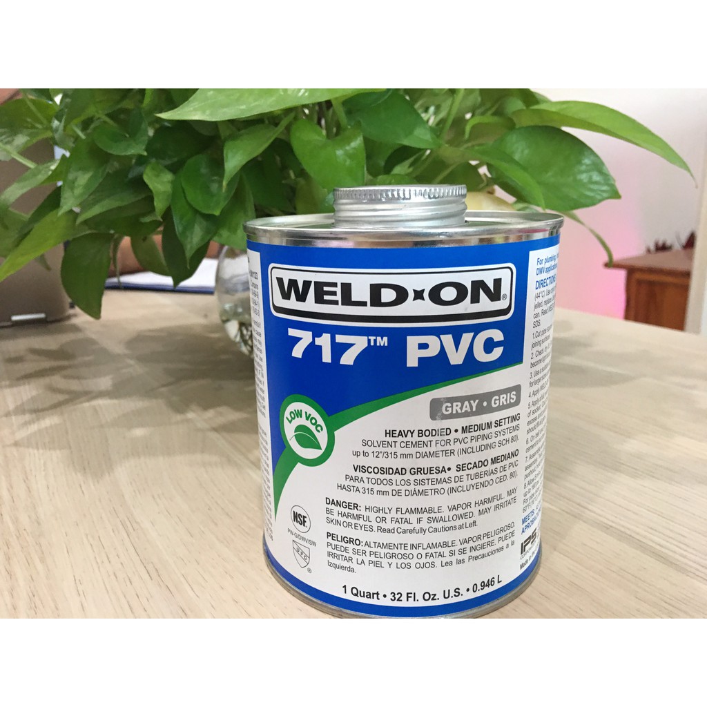 Keo dán ống PVC Weld on 717, Màu xám, đóng gói 946ml (giá đã bao gồm VAT) | Shopee Việt Nam