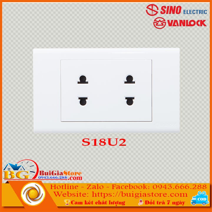 Mặt 2 ổ cắm 2 chấu 16A SIno - Vanlock S18U2 (Seri S18) | Shopee Việt Nam