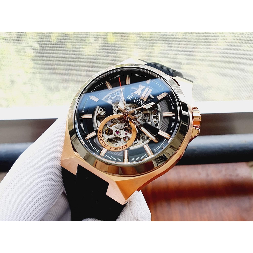 Đồng hồ nam chính hãng Bulova Classic 98A177 - Máy Automatic cơ tự động - Kính Sapphire - Dây ...