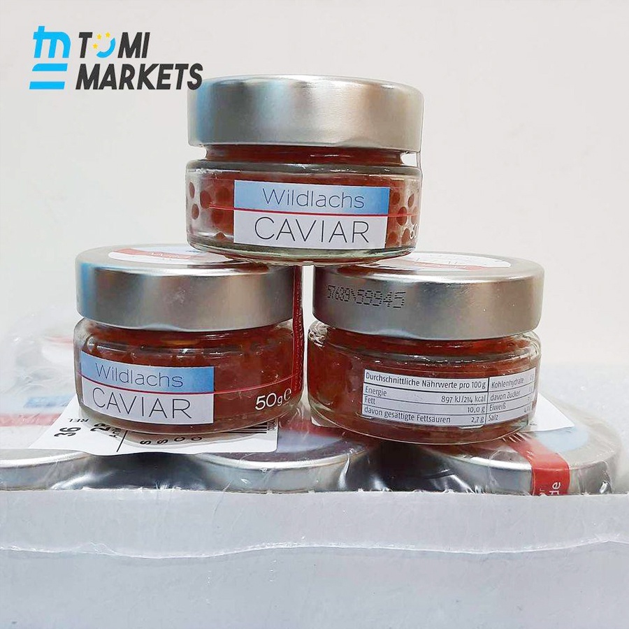 [GIAO HỎA TỐC HN] Trứng cá muối - Trứng cá hồi Wildlachs Caviar 100% nhập khẩu Đức 50g/hộp ...