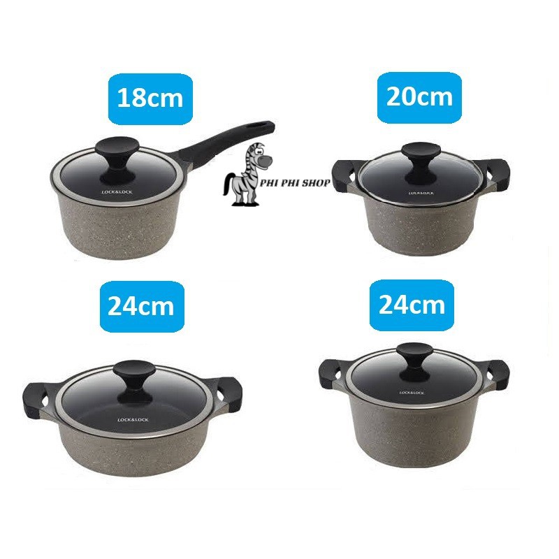 Nồi vân đá Lock&Lock dòng Stone chống dính cao cấp LCA6181D-IH LCA6202D ...