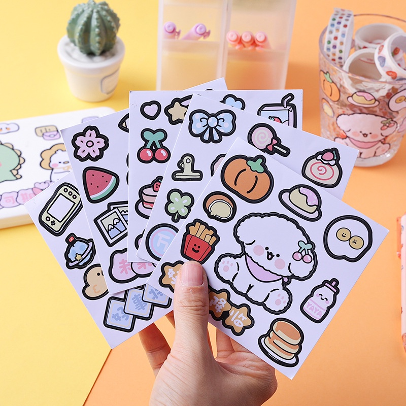 Sticker dán hình dáng dễ thương ngộ nghĩnh cute dành cho học sinh sinh ...