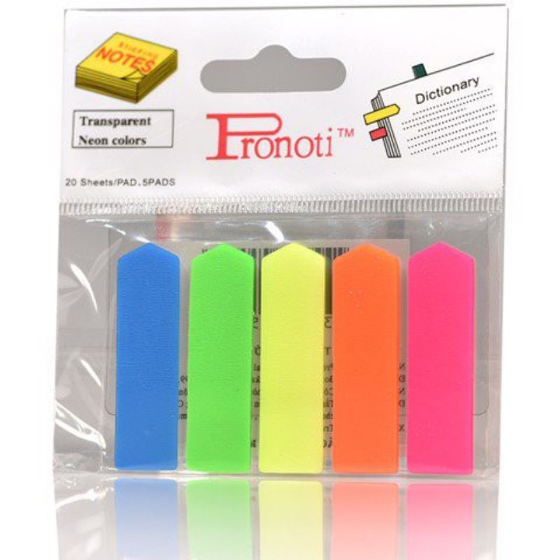 NOTE NHỰA MŨI TÊN PRONOTI 45502 - NOTE DÁN KÍ 5 MÀU CHỐNG THẤM NƯỚC ...