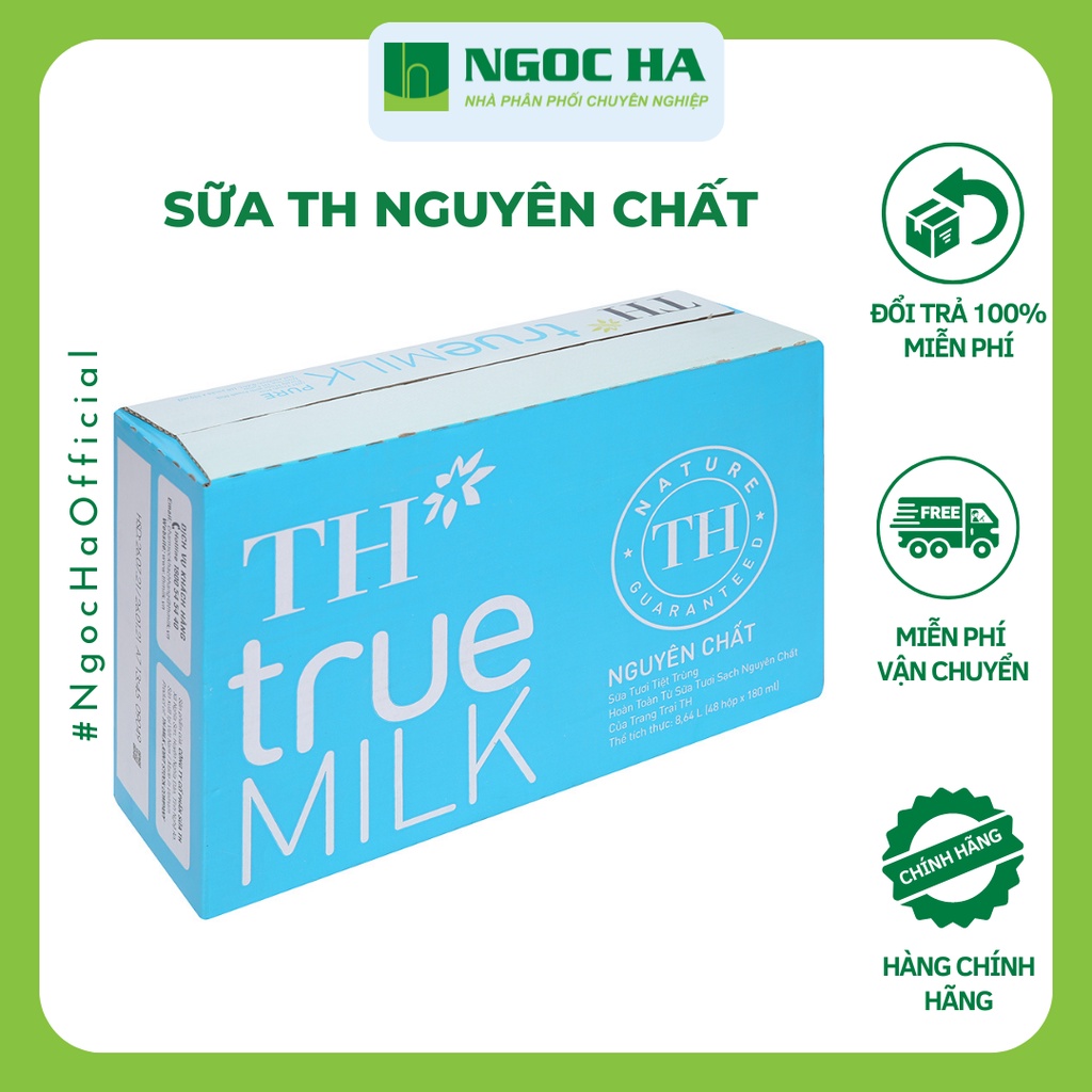 Thùng sữa tươi tiệt trùng TH True Milk không đường hộp 110ml (48 hộp ...