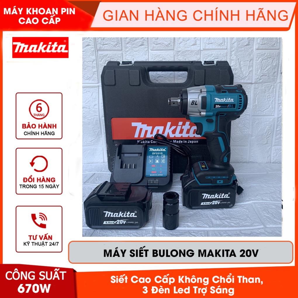 Máy Siết Bulong Makita 20v- Siết Cao Cấp Không Chổi Than, 3 Đèn Led Trợ Sáng | Shopee Việt Nam