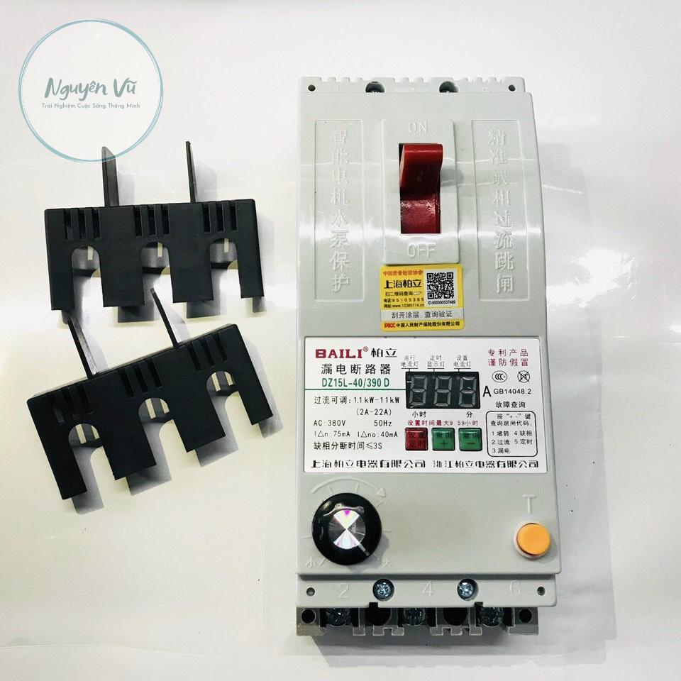 CB, aptomat bảo vệ pha, bảo vệ động cơ BAILI công suất lớn. Chức năng chống giật, chỉnh dòng ...