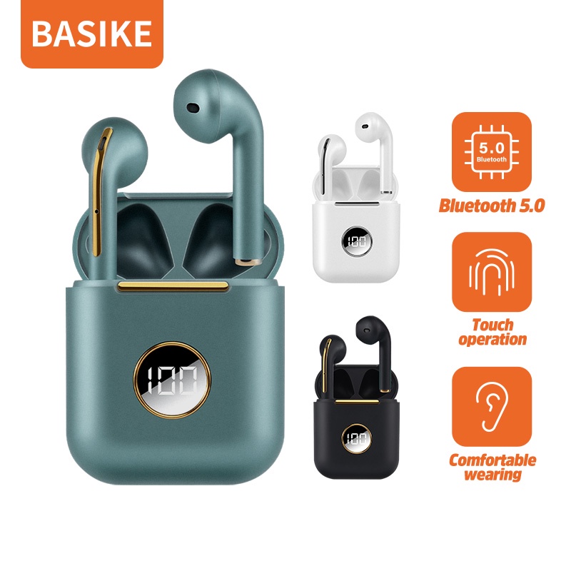 Tai Nghe Basike TW11 Plus Tws Bluetooth 5.0 Không Dây Chống Thấm Nước Màn Hình LED | Shopee Việt Nam