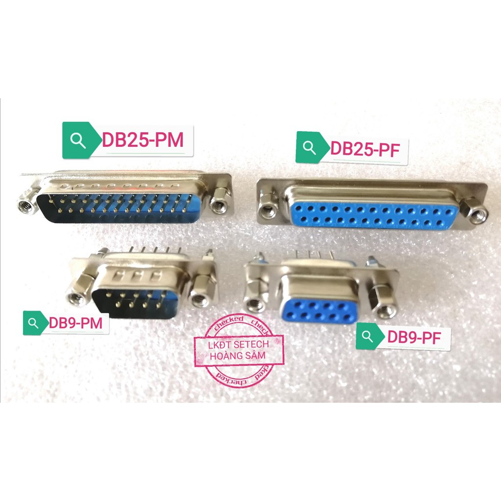 Đầu DSUB DB9 DB15 DB25 màu xanh chân thẳng hàn mạch cắm board | Shopee ...